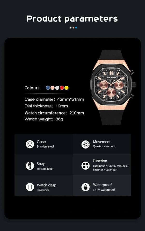 Military-Grade Luminous Octagon Dial Quartz Sport Watch